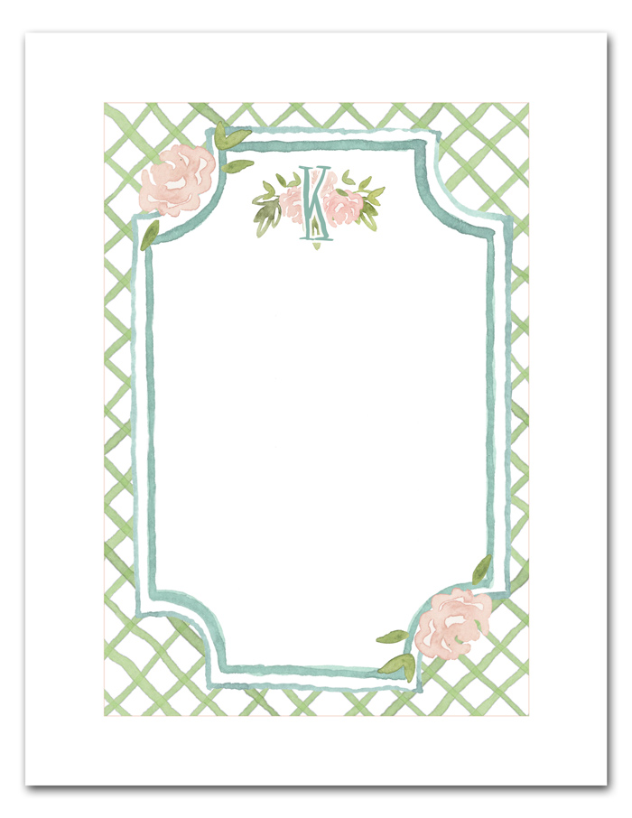 Free Printable Monogrammed Stationery | i should be mopping the floor