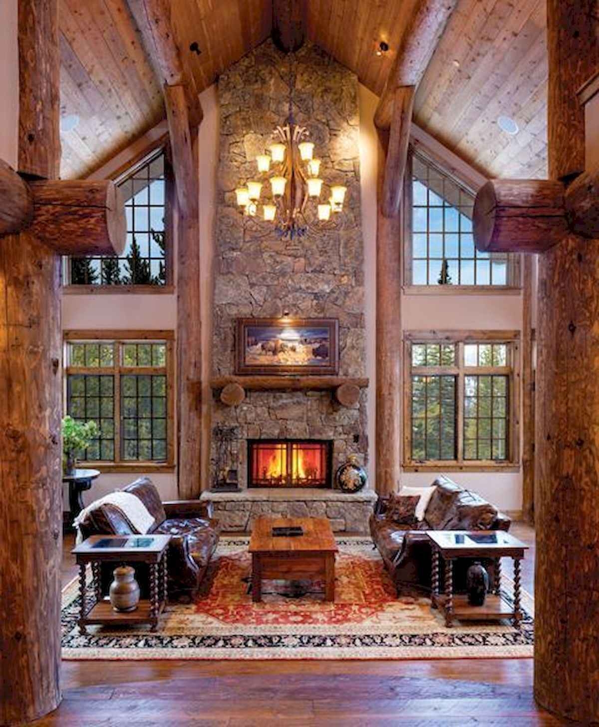 50 Exotic Traditional Fireplace Cabin To Create A Romantic Atmosphere ...