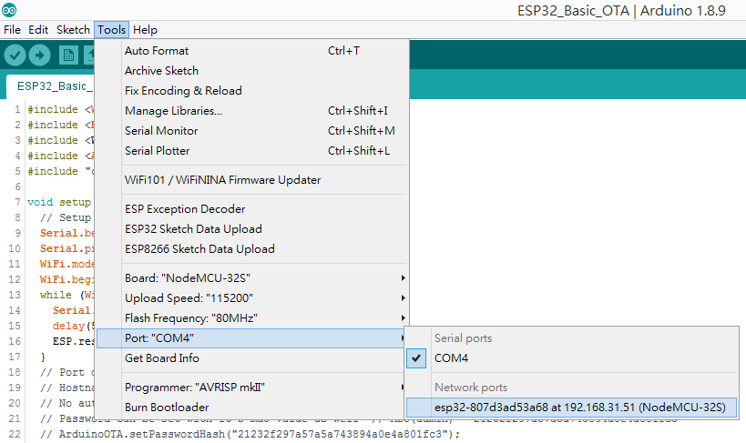 Blog of Wei-Hsiung Huang: ESP32 - OTA firmware update using Arduino IDE Blog of Wei-Hsiung Huang: ESP32 - OTA firmware update using Arduino IDE