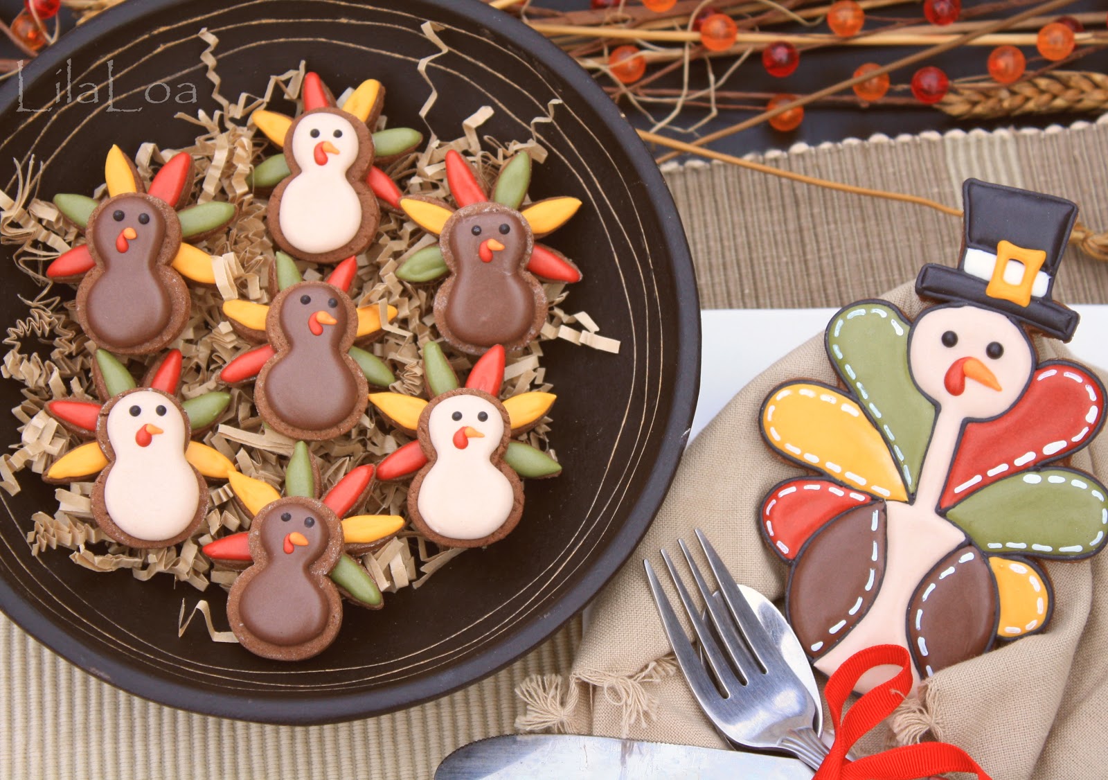 Mini Turkey Cookies for Thanksgiving