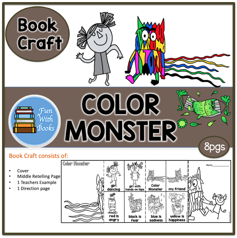 COLOR MONSTER: A STORY ABOUT EMOTIONS BOOK CRAFT ~ Book Units by Lynn