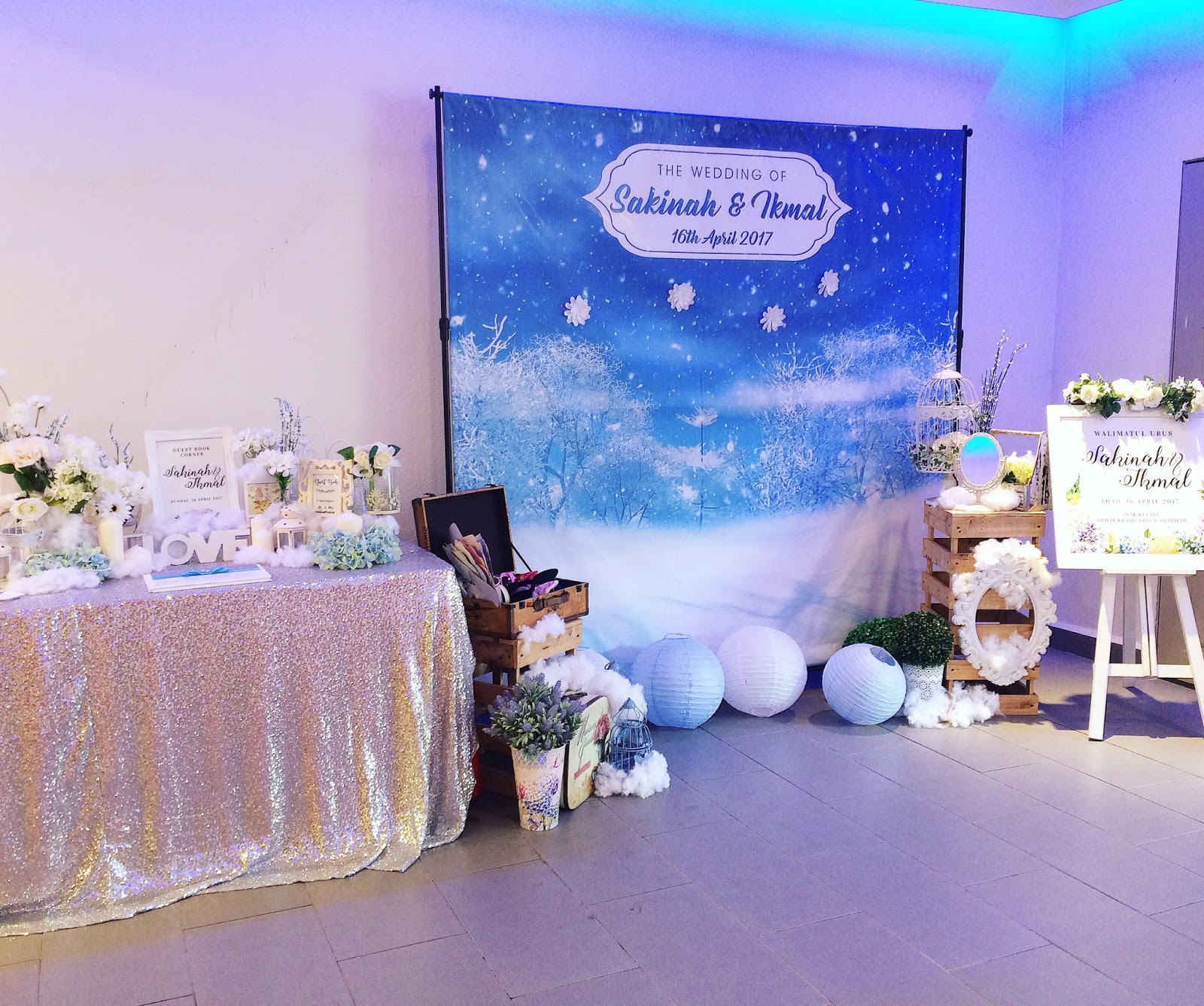 Ideasbyfarah: PHOTO BOOTH DAN GUEST BOOK DECOR BERTEMAKAN WINTER WONDERLAND
