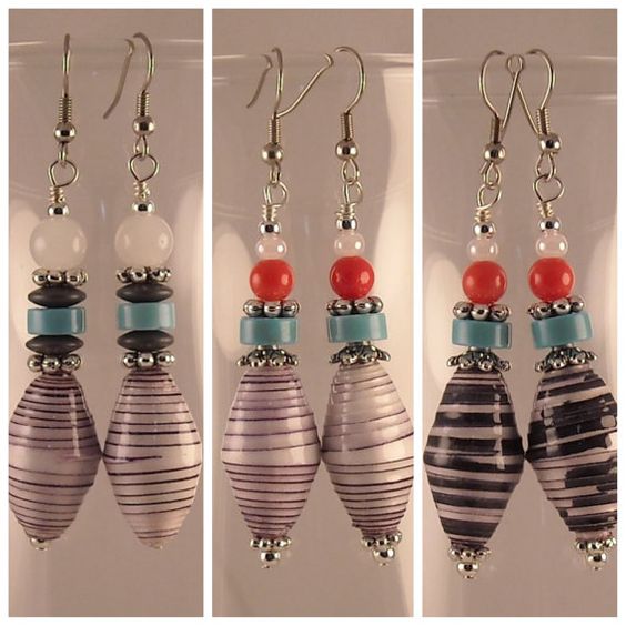 Cantiknya perhiasan dari manik-manik kertas koran dan majalah bekas ...