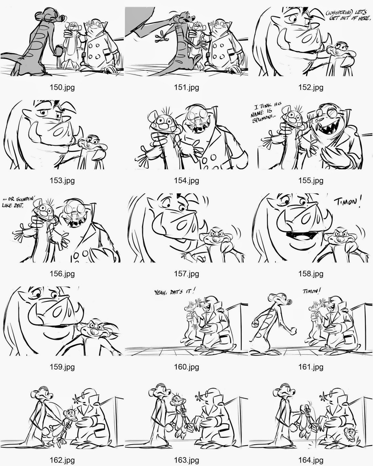 James Fujii Story Artist: Timon & Pumba Character Matters Storyboard ...