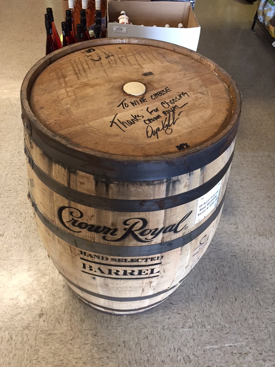 The Wine and Cheese Place: Our own Single Barrel Cask Strength Crown Royal