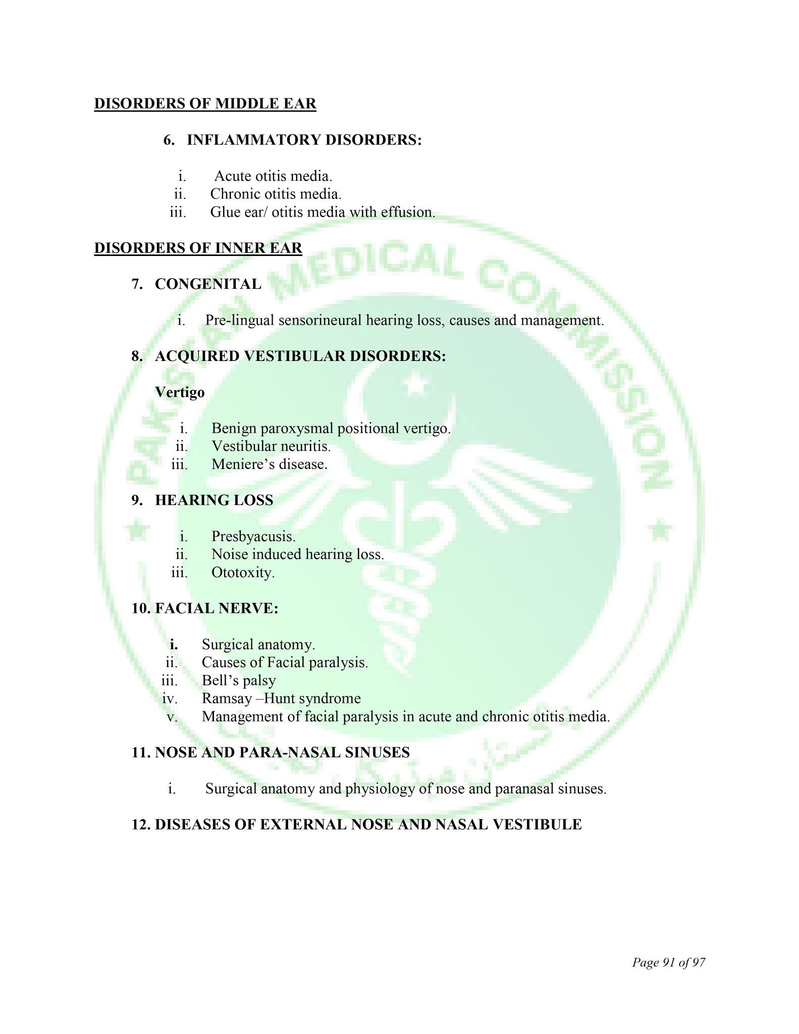 NLE Exam Pakistan Syllabus 2021