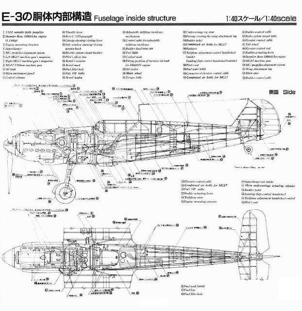 Luftwaffe Lovers: Messerschmitt Bf109 - set of some interesting drawings.