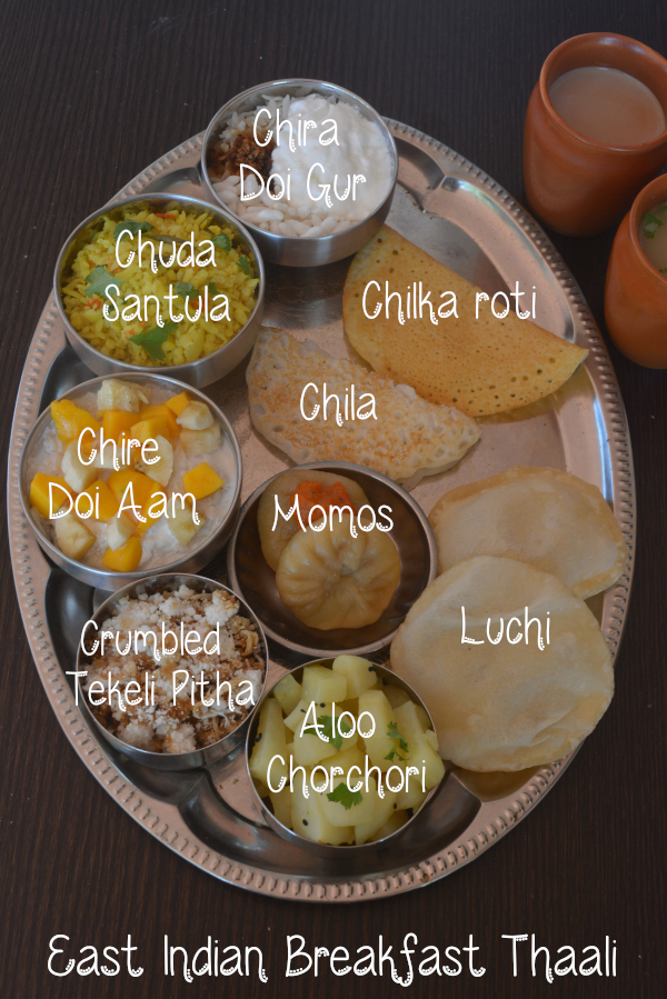 Veggie Platter: East Indian Breakfast Platter ~ Momos