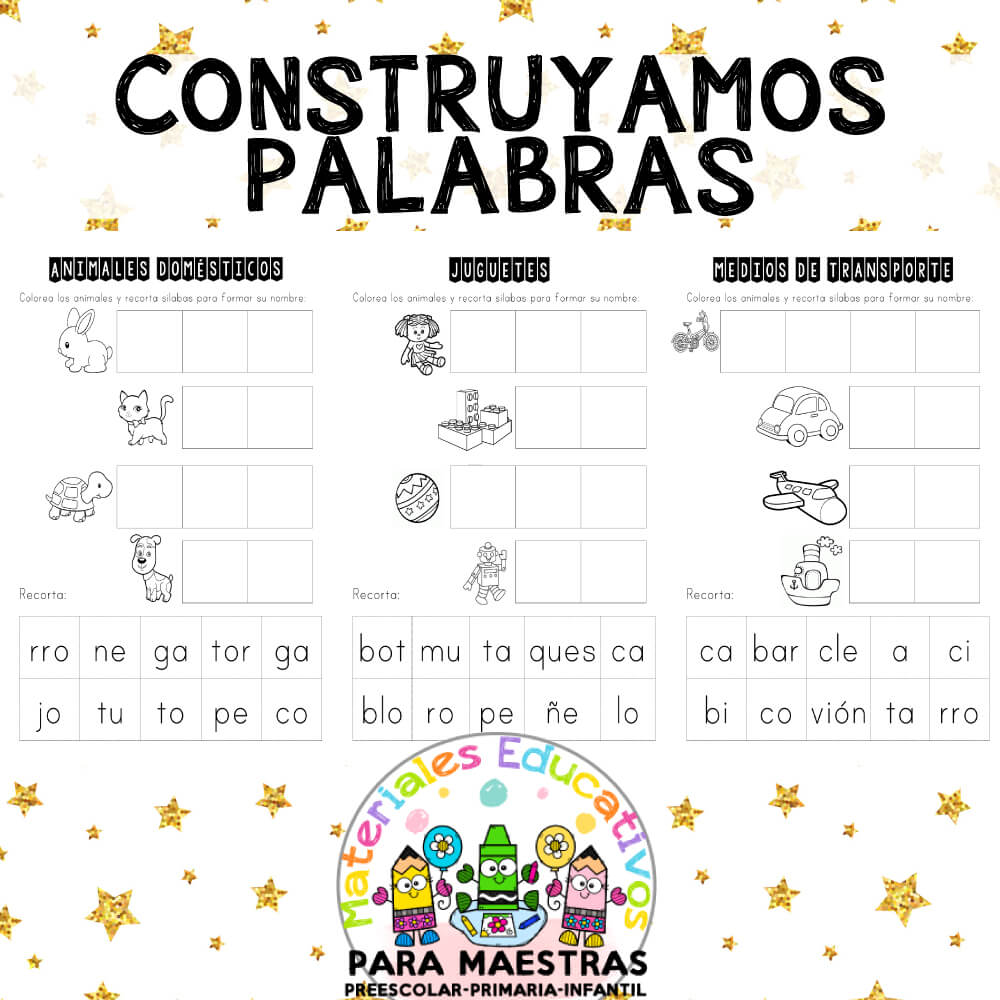Fichas para Construir Palabras | Materiales Educativos para Maestras