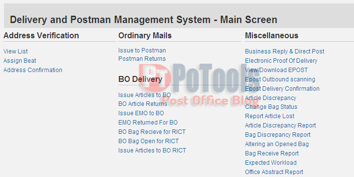 Delivery and Postman Management System Options - Overview