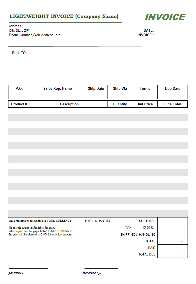 Commission Invoice Format - Invoice Template