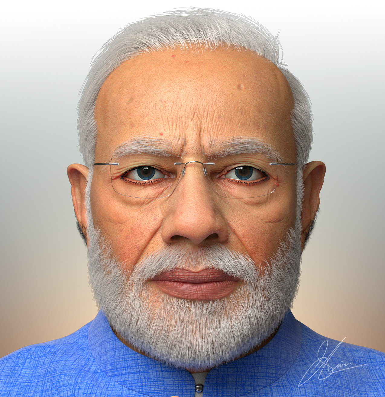 Satish 3D Modeling & Texturing Artist: Likeness sculpt of Mr. Narendra Modi