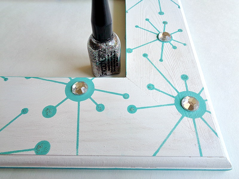 DIY: Stenciled Gem Frame - Running With A Glue Gun