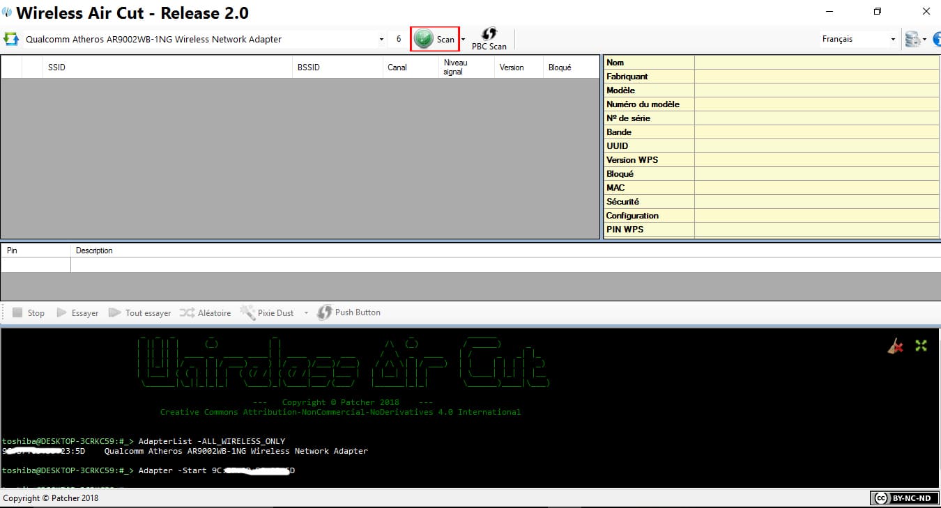 Waircut (WPS wireless protocol audit software for Windows)