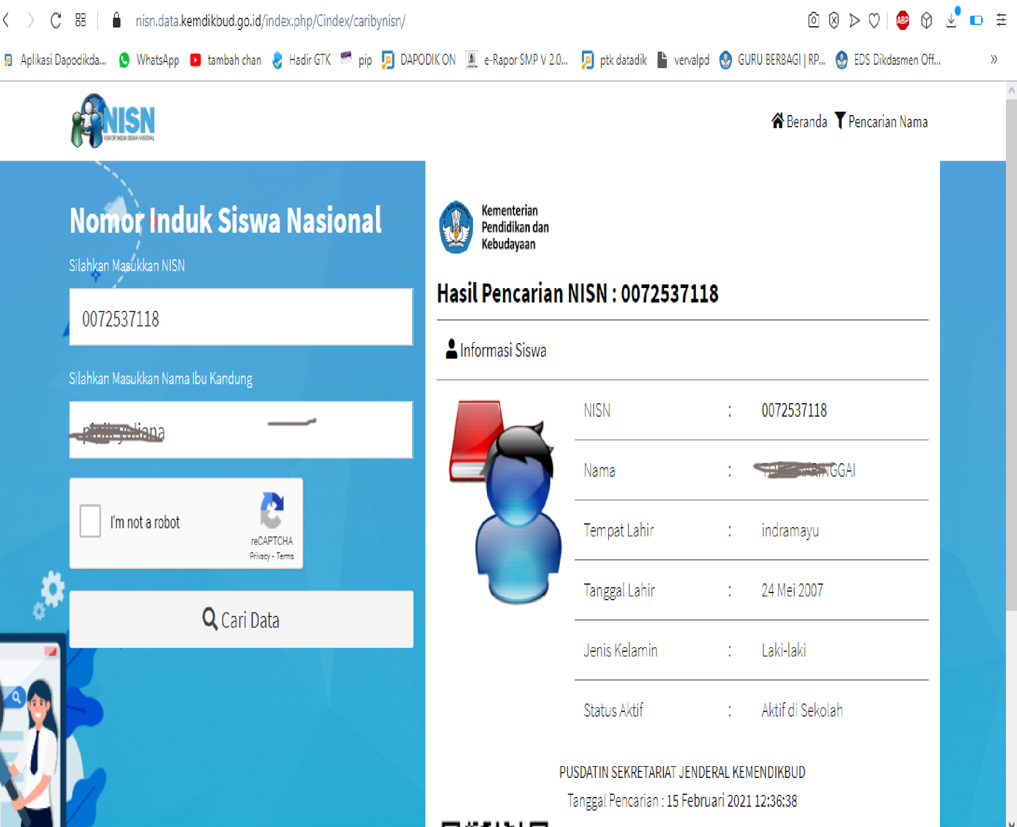 9. Jika Tidak terdata Maka Akan Muncul