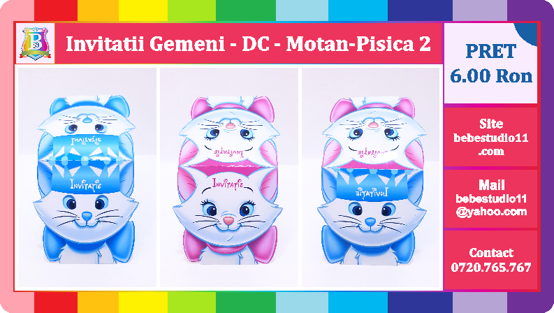 BebeStudio11.com - Invitatii Nunta‎ si Botez: Invitatii Gemeni - Motan ...