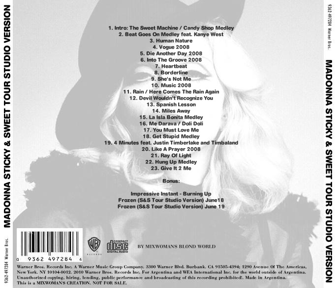 Madonna FanMade Covers: Sticky & Sweet Tour - Studio Version