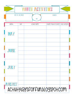 Primary Activity Ideas: Youth Activities and Goals Kit for 2020