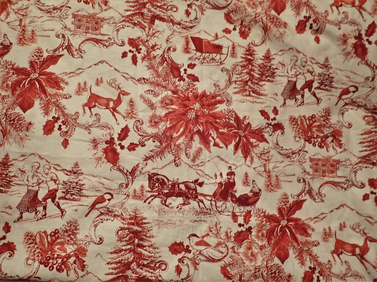 Canadian Needle Nana: Bobby Bateman, Red Toile Fabric, Flu Shots