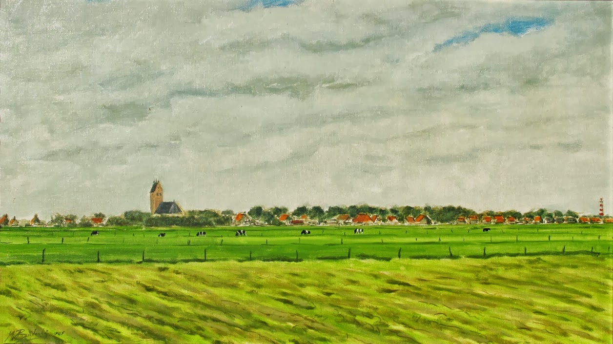 Hermans Ameland: 103 Hollum vanaf de Mieden gezien