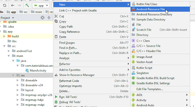 TutorialsBuzz: Android Context Menu In Kotlin