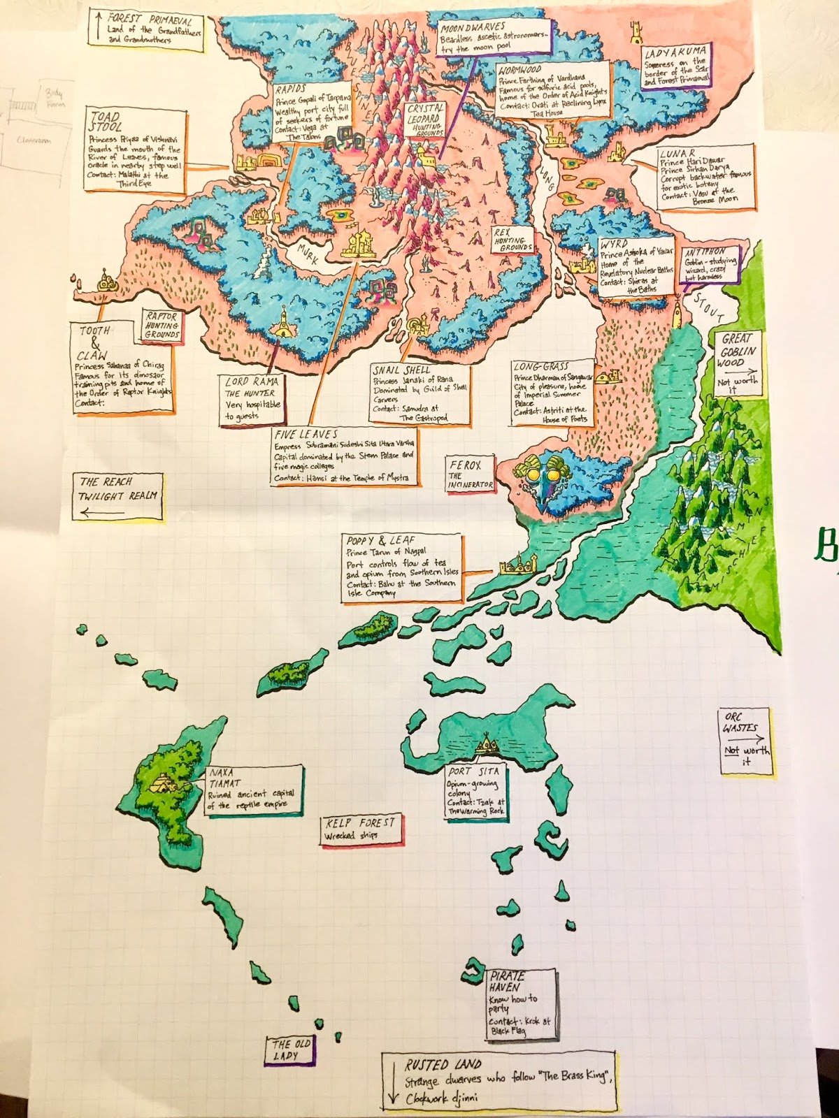 Ice and Ruin: New Map of the Elf Empire and Southern Isles