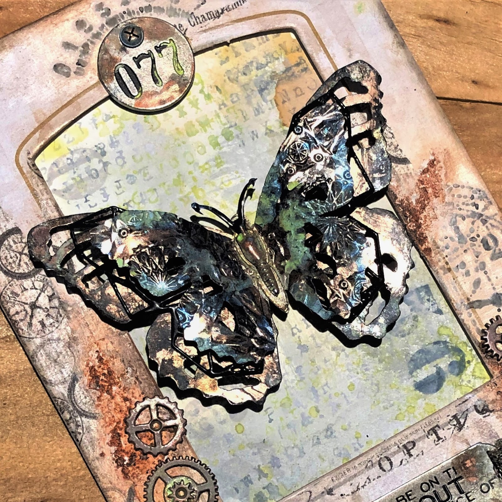 sarascloset: Tim Holtz Mixed Media Panel With Altered Embellishment ...