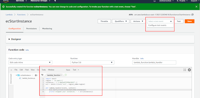 Aws Ec2 Instance Start Stop Using Aws Lambda Python