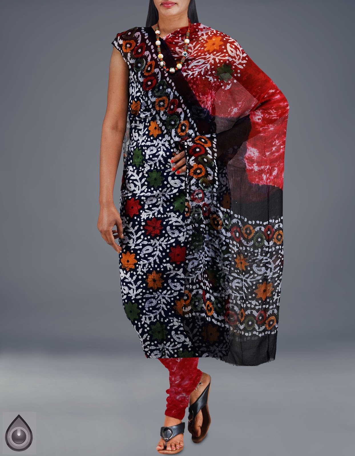 TRADITIONAL PURE BATIK COTTON SALWAR KAMEEZ FROM BIHAR @ UNNATISILKS