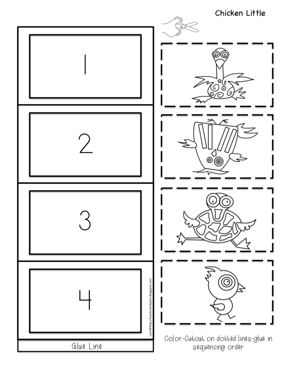 CHICKEN LITTLE BOOK SEQUENCING CRAFT ~ Book Units by Lynn