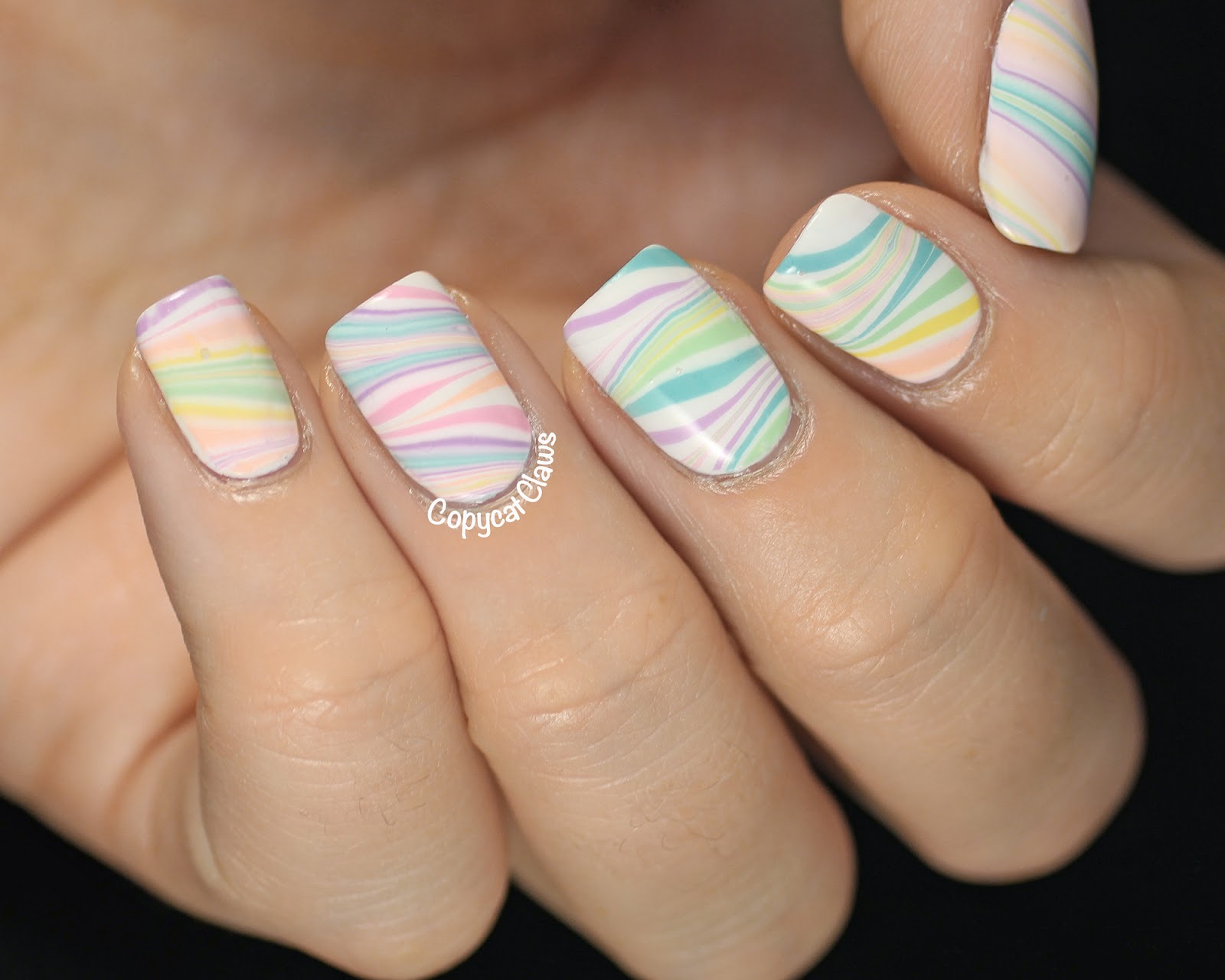 Copycat Claws: Springtime Water Marble Nail Art