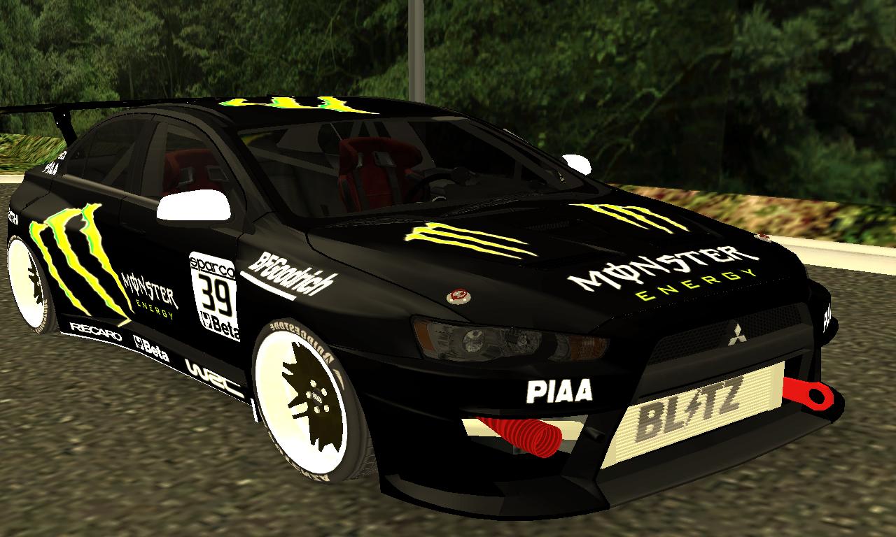 EQUIPE TO NEM AI SA: mitsubishi lancer evolution monster energy - GTA SA
