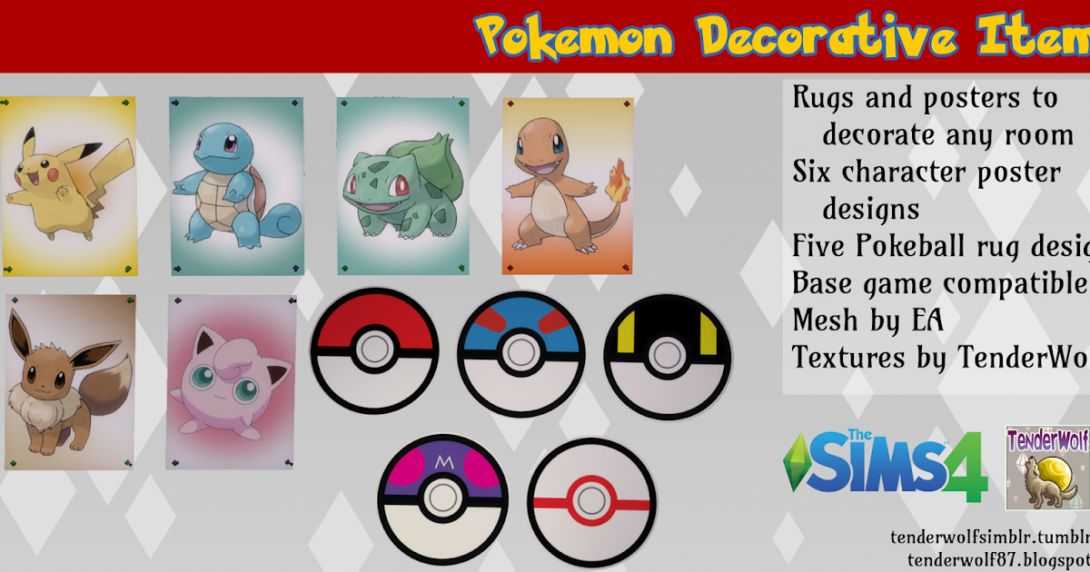 Tender Wolf's Den: Pokemon decor (Sims 4)