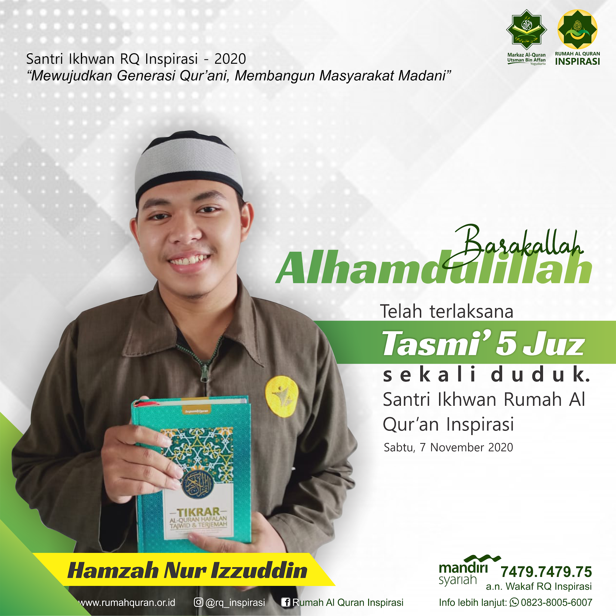 Alhamdulillah, Barakallah Tasmi' 5 Juz Sekali Duduk Santri Ikhwan ...