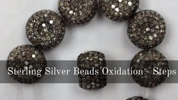 Oxidation Process of Sterling Silver Beads with Diamonds