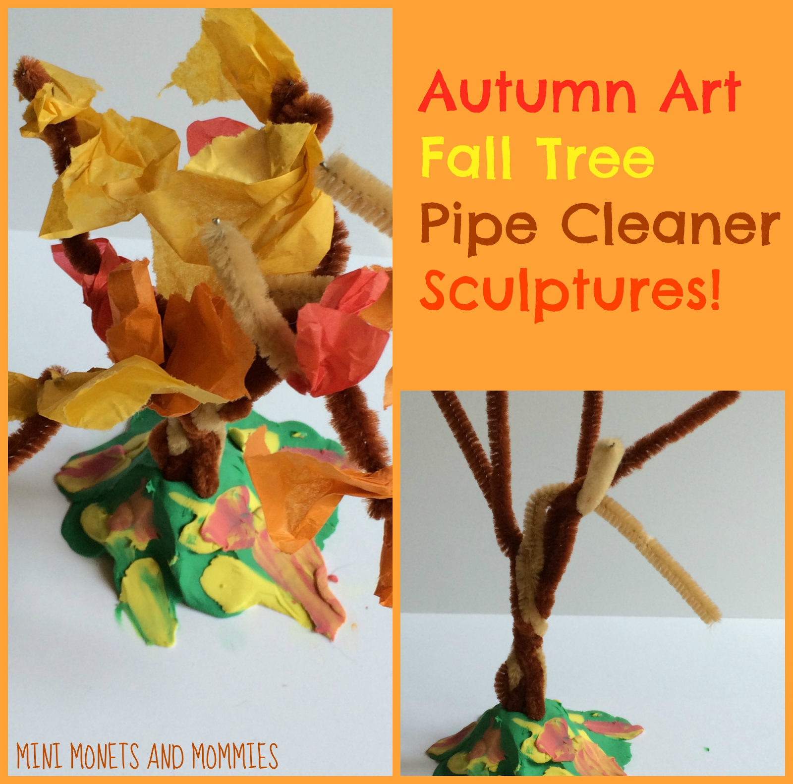 Mini Monets and Mommies: Fall Tree Pipe Cleaner Sculpture Art Activity