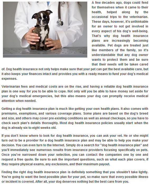 Dog insurance: Dog Health Insurance Plans - Getting the Best Health ...