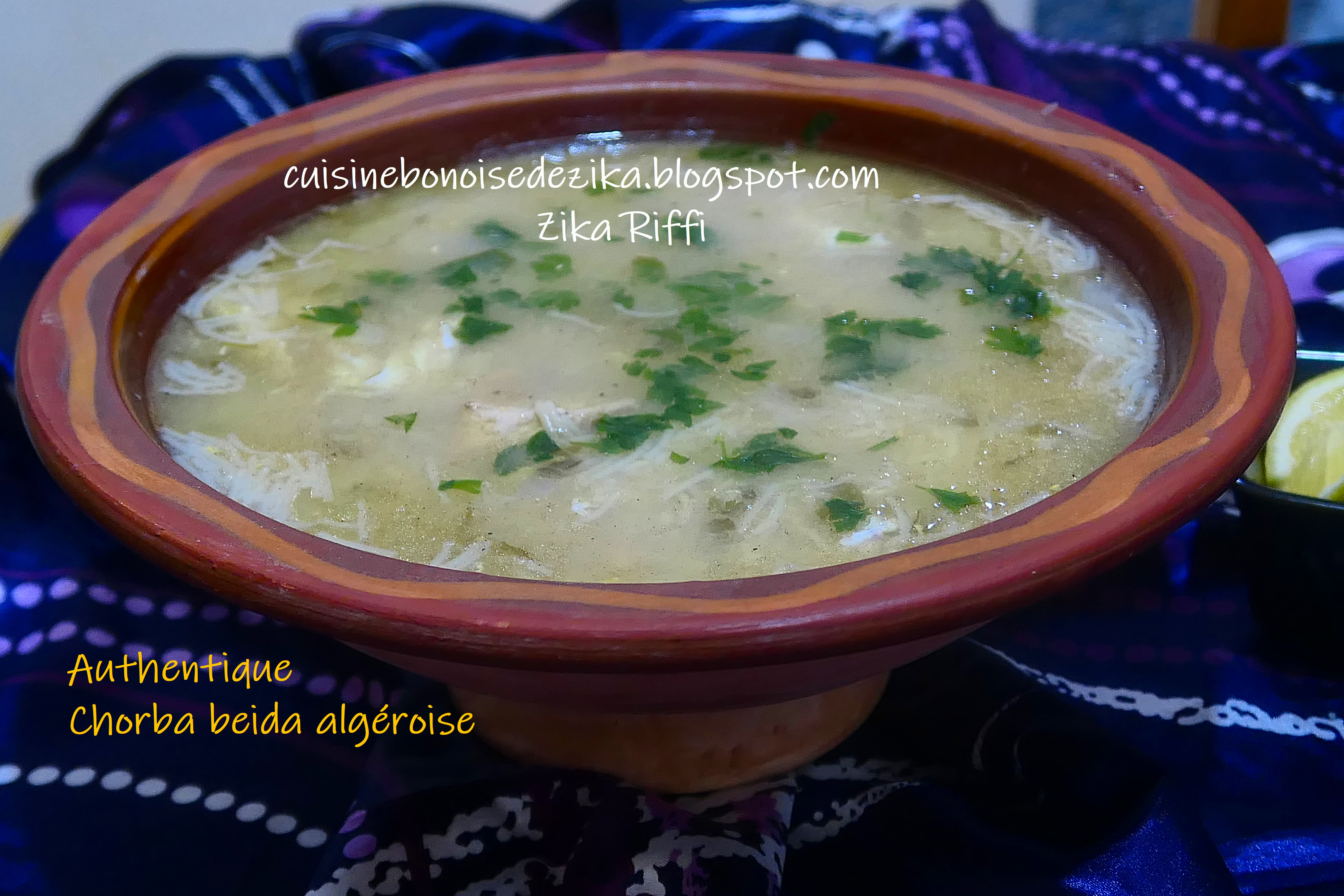 Chorba beida-Authentique soupe blanche algéroise au poulet de belle maman