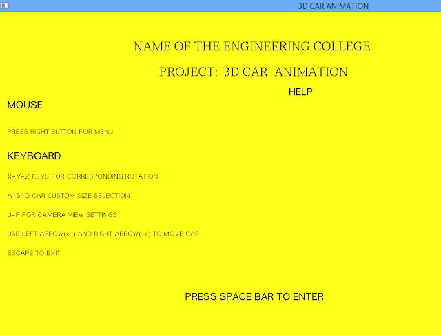 Opengl Projects 3d Car Animation Opengl Computer Graphics Program