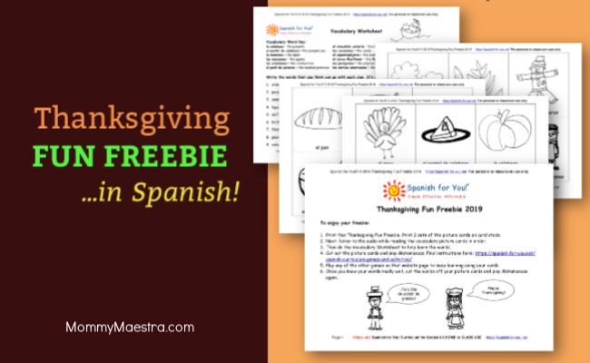 Mommy Maestra: Free Download: Thanksgiving Fun Spanish Freebie