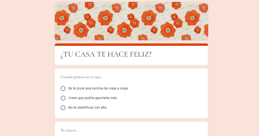Cuestionario para averiguar si estamos a gusto con nuestra casa