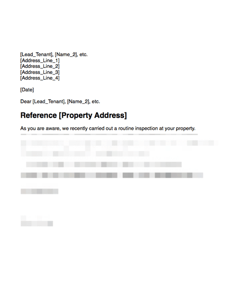 Property Inspection Letter To Tenant Template ~ Resume Letter