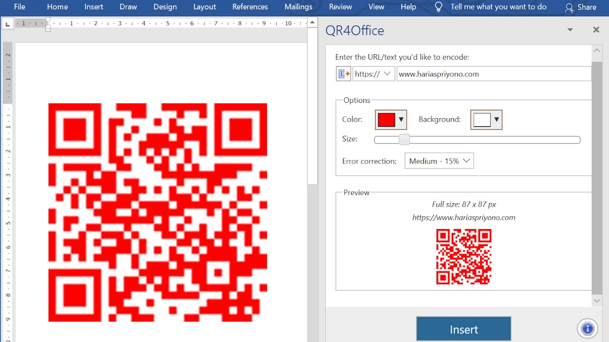 Membuat dan Menambahkan QR Code pada Dokumen Microsoft Word
