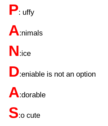Angelica @ Pt England School: Acrostic poem about pandas