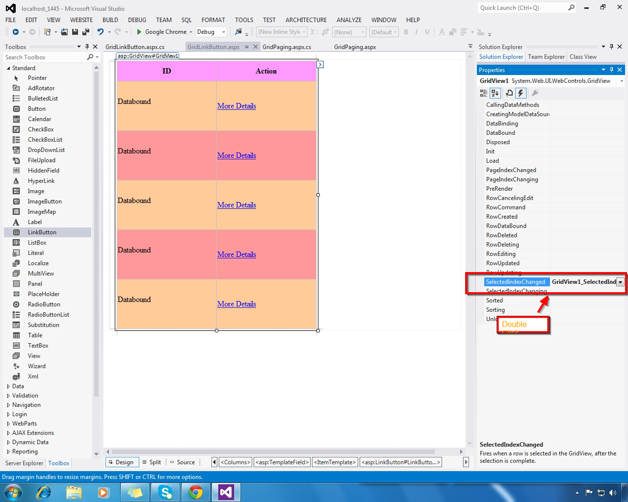 LinkButton Click Event Inside GridView Using SelectedIndexChanged in ... LinkButton Click Event Inside GridView Using SelectedIndexChanged in ...