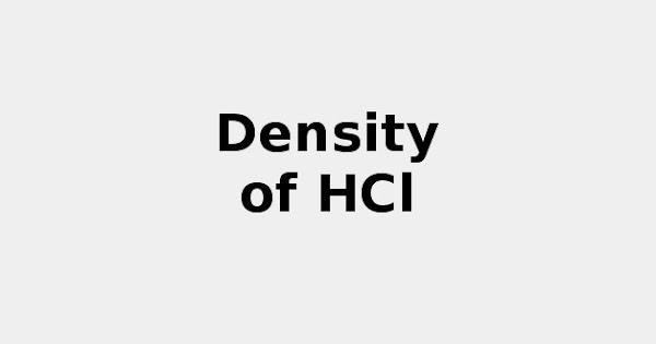 Density of HCl