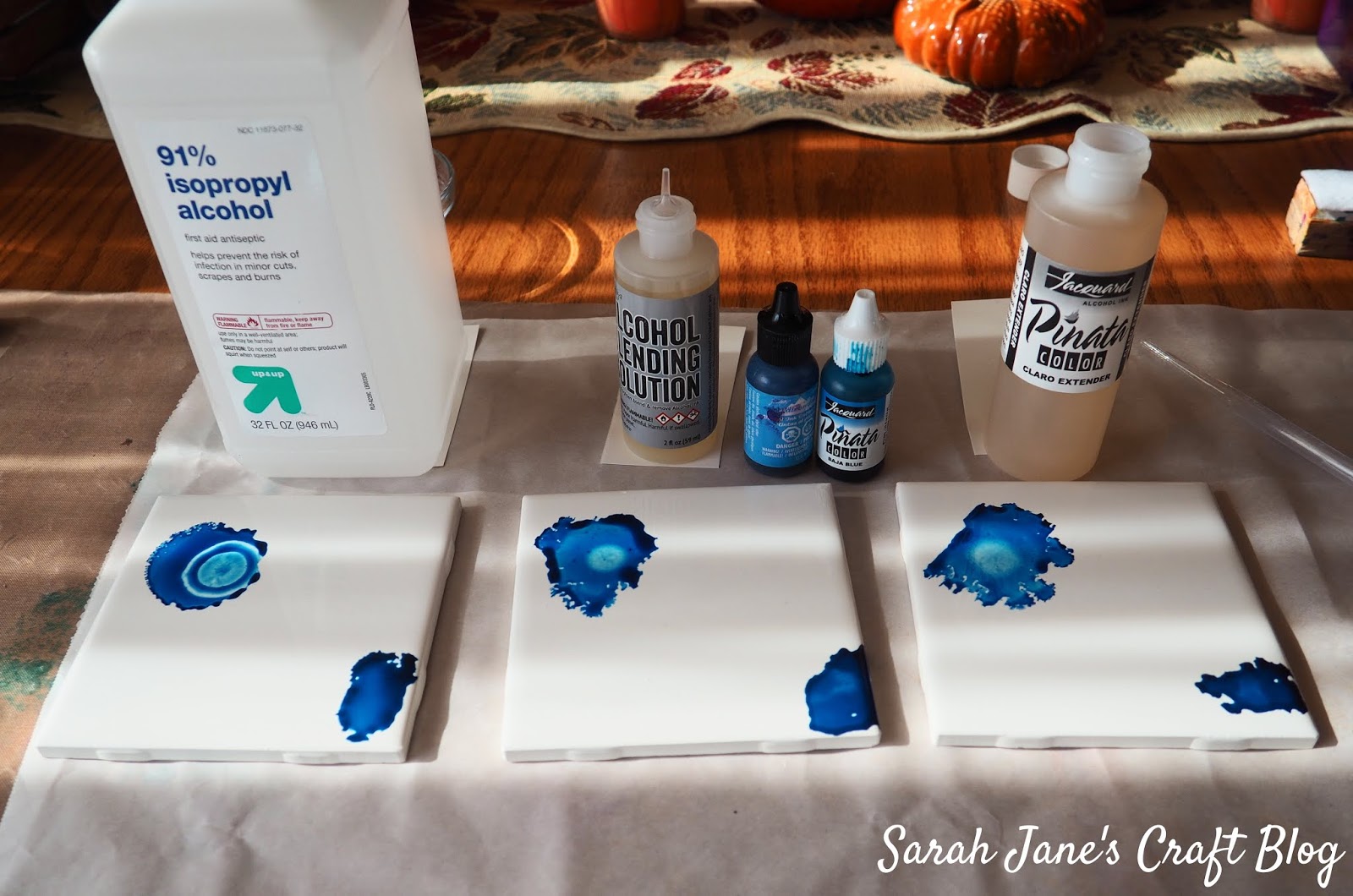 Alcohol Ink Splatter Tiles: Testing Rubbing Alcohol, Blending Solution ...