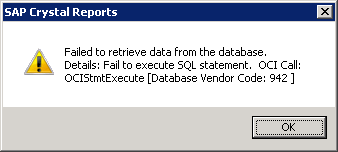 Crystal report viewer failed to retrieve data from the database - vermontbro