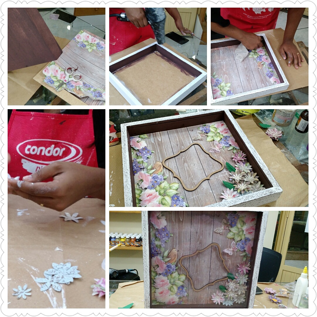 Rita Assunção Artesanato: Quadro de MDF com a técnica do scrap.