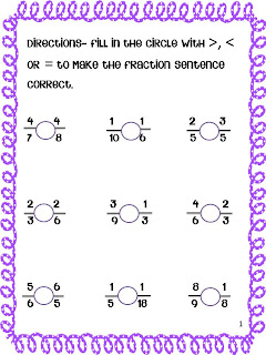 3-6 Free Resources: Comparing Fractions Freebie